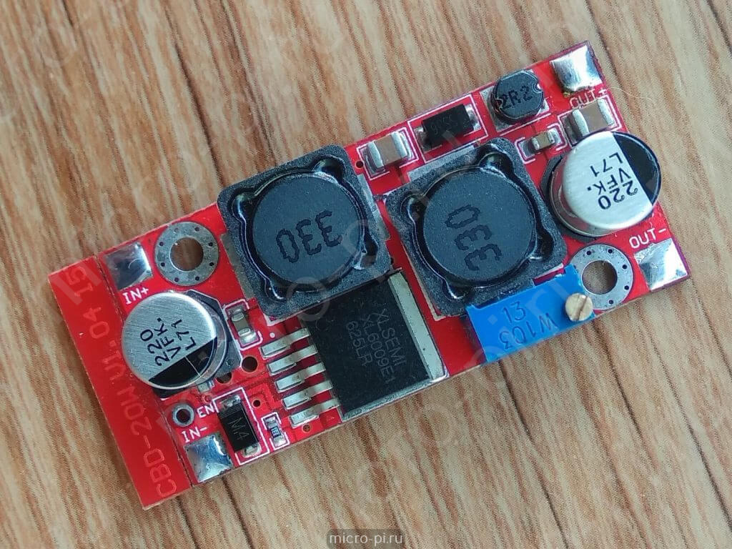 XL6009 - повышающий/понижающий DC-DC конвертер - MicroPi