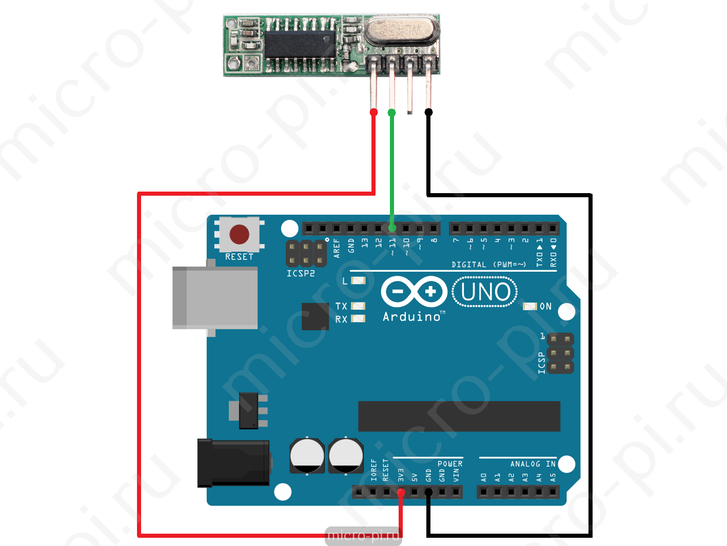 Подключение WL101-341 и WL102-341 к Arduino - MicroPi
