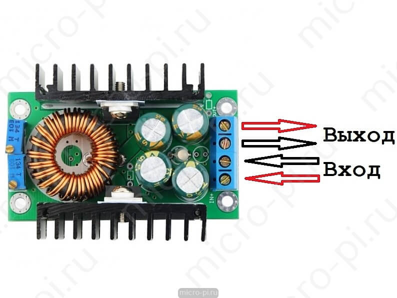 XL4016 - понижающий DC-DC преобразователь на 8А - MicroPi