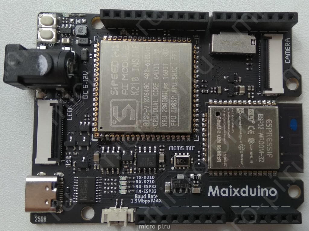 Maixduino - одноплатный компьютер с ускорителем AI - MicroPi