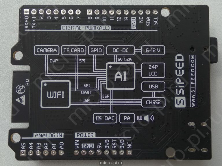 Maixduino - одноплатный компьютер с ускорителем AI - MicroPi