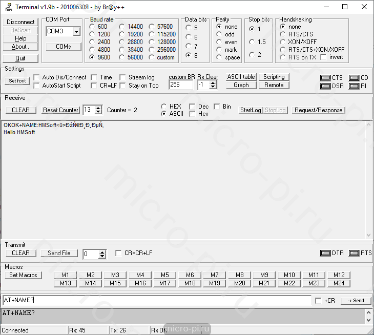 Как перепрошить MLT-BT05 на базе CC2541 в HM-10 - MicroPi
